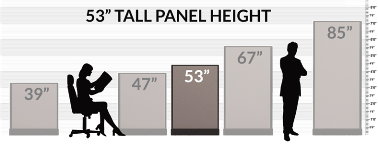 53″ Tall 5’x 5′ Single Office Cubicle With Glass