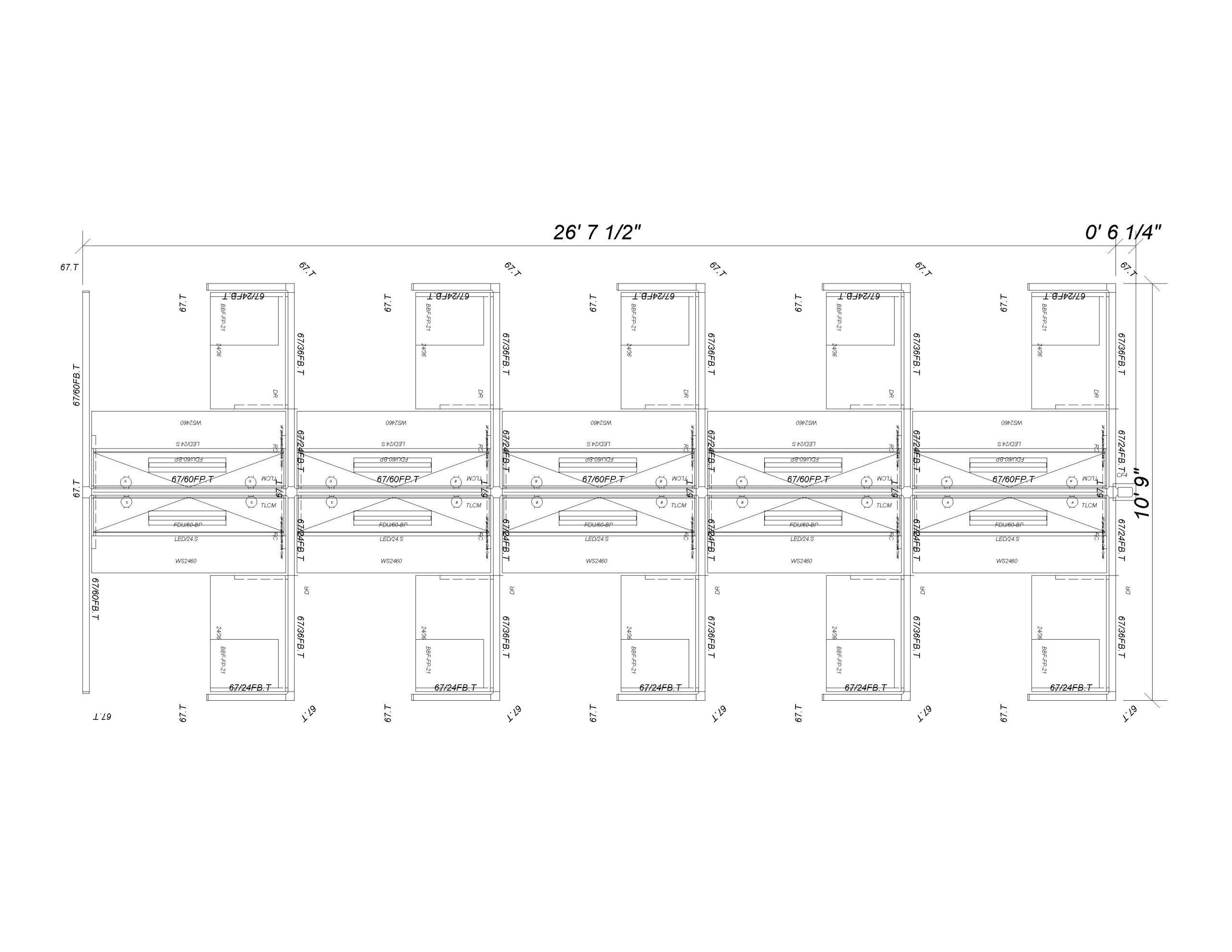 67″ Tall 5’x 5′ Pod Of 10 Office Cubicles